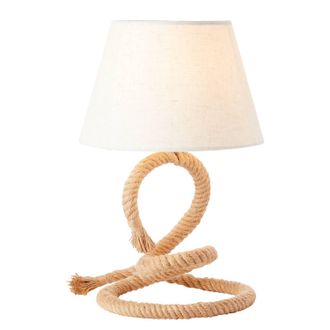 Brilliant home24 Tischleuchte Sailor &Oslash; 25cm Wei&szlig; Mischgewebe E27