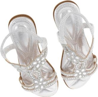 FOMIYES Sandales En Sandales Bijoux Pour Femmes Chaussures De Confort De Plage Dété Pour Femmes Scintillantes De Ramines Bling