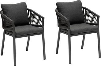 Hesperide 2er-Set Gartensessel Oriengo Anthrazit & Graphit - Kohlenstoff/Graphit
