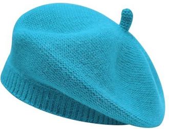 ZLYC Hiver Femmes Classique Francais Chapeau de Béret Couche Double(Bleu uni),Taille Unique