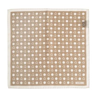 Moschino Homme, Accessoires, Beige, Taille: ONE Size Pochette de Costume en Soie