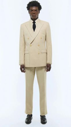 Fursac Costume croisé en coton et lin - Taille 44 - Homme