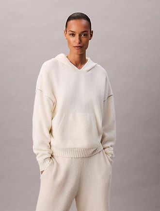 Calvin Klein Lounge-hoodie - Plush Terry - Ivory - Damen - S