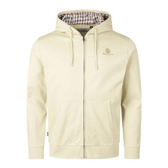 Aquascutum Homme, Sweatshirts et sweats à capuche, Blanc, Taille: 2XL Veste à Petit Logo et Fermeture Éclair