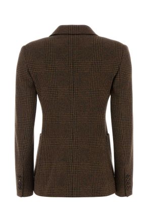 Max Mara Womens Embroidered Cotton Blend Zulma Blazer Testa Moro Giacche E Gilet Jacket
