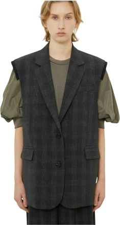 Meimeij Femme, Vestes, Gris, Taille: 46 FR Gilet Monopetto