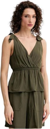 Liu Jo Top &agrave; - Femme - Tops - Vert - Taille: 36 FR