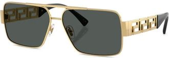 Versace Homme, Accessoires, Jaune, Taille: 61 MM Rectangle Lunettes de soleil