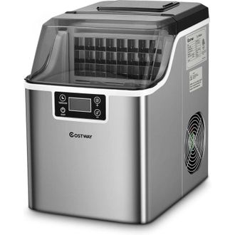 Costway Costway - Machine &agrave; gla&ccedil;ons 18 kg/jour - R&eacute;servoir 3,2 L - &Eacute;cran LCD - Auto-nettoyage - Gla&ccedil;ons carr&eacute;s en 15 min