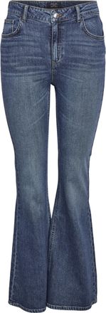 Noisy May Damen Nmkareen Hw Flare Leg Jeans Az436Mb Noos, Medium Blue Denim, 32W / 32L EU