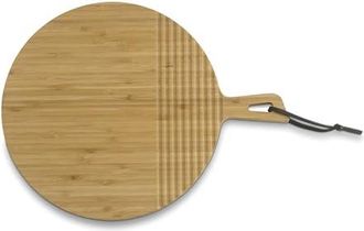 KELA Schneidebrett 32 x 2 cm COSMA, Servierbrett mit Griff, Bambus Schneidbrett rund, Serviertablett, Holzbrett