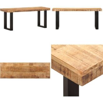 vidaXL Vidaxl - Sitzbank 110 cm Raues Mango-Massivholz und Stahl - Sitzbank - Mango Holzk&uuml;che - Industrielle Einrichtung - Wohnzimmerstil - Flurbank - Home