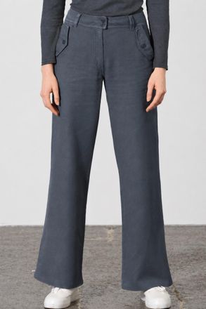Hempage Hempage Damen vegan Hose Highrise Palazzo Dunkelgrau