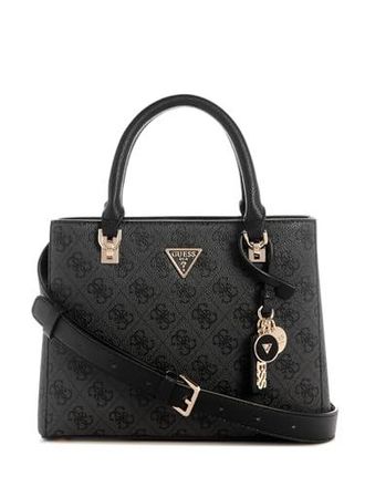 Guess sac &agrave; main sac &agrave; &eacute;paule bandouli&egrave;re Noelle II Multi Compartment Satchel Coal Logo gris fonc&eacute;