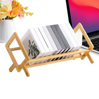 Generic Desktop-Bücherregal - Desktop-Bücherregal-Organizer, Hölzerner -Organizer, Multifunktionales Haushalts-Tisch- Für Tagebücher, Dokumente, Bücher, Schla