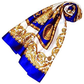 Lorenzo Cana Foulard pour la femme - écharpe à la mode de 100% soie pour le printemps et l´été avec les mesures de 100 x 100 cm - soyeux, élégant et très coloré