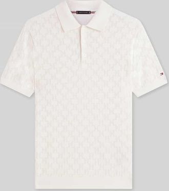 Tommy Hilfiger Regular Fit Poloshirt mit Pointelle-Muster