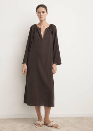 Mango Nachthemd aus Chiffon schokolade - Damen - S - MANGO