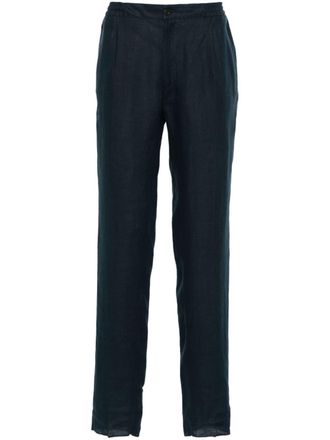 Kiton Tapered-Hose aus Leinen - Blau