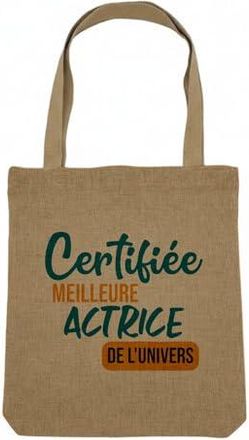 Fabulous Sac Shopping Tote Bag Aspect Lin - Certifi&eacute;e meilleure Actrice de lunivers Cinema Theatre com&eacute;dienne - Sac de Courses Toile Epaisse 360g Beige Naturel