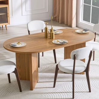 Elbe Table &agrave; Manger Ovale 180 cm - Style Campagnard Moderne, Assises 4-6 Personnes - Pour Cuisine Salon