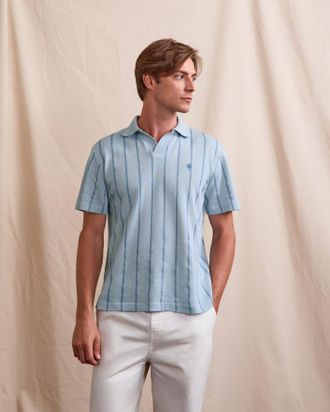 Faguo Polo bleu clair coton