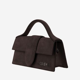 Jacquemus Womens Shoulder Bag Le Bambino Brown Suede