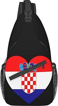 Generic Sac De Poitrine JAime Le Drapeau De La Croatie Bandouli&egrave;re Sac L&eacute;ger Et &Eacute;tanche Moderne Sacs De Poitrine, Pour Voyage, Sports, Office