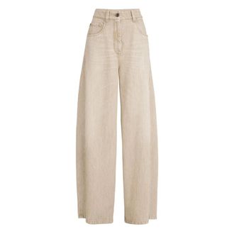 Brunello Cucinelli Femme, Jeans, Beige, Taille: 40 FR Wide Jeans