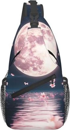 Generic Sac &agrave; dos &agrave; bandouli&egrave;re pour homme Motif cerisier Rose