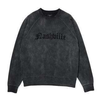 Beams Plus Fade Print Raglan Rundhals-Sweatshirt - - Sweatshirts & Hoodies - Herren - Schwarzk - S