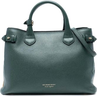 Burberry Hobo Bags - Medium Leather and House Check Banner Satchel - Gr. unisize - in Grün - für Damen