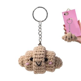 Generic Porte-cl&eacute;s en forme de au crochet - Jolie tricot&eacute;e, breloque amusante avec fil doux, accessoire de mode portable pour la maison, l&eacute;cole, les voyages, 