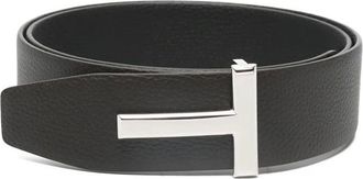Tom Ford Homme, Accessoires, Noir, Taille: 115 CM Grain Leather T Icon Belt