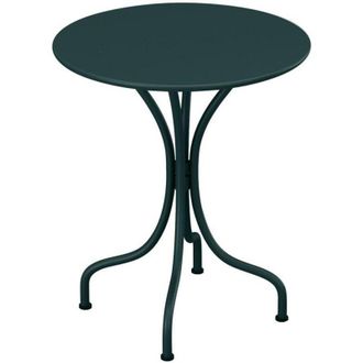 Vente-Unique Table ronde de jardin D.60 cm en m&eacute;tal - Vert sapin - MIRMANDE de MYLIA