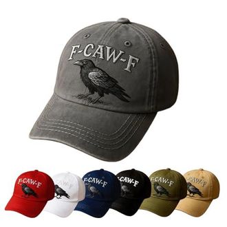 Generic F-Caw-F Chapeau corbeau, chapeau vintage, casquette de baseball noir oiseau, lavez et fabriquez de vieilles casquettes de baseball souples, chapeau go