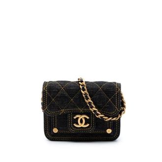 Chanel Sac bandouli&egrave;re mini doccasion - Femme - Pre-owned - Bleu - Taille: ONE Size