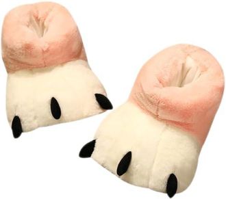 Soimiss Pantoufles DInt&eacute;rieur Chaudes et Moelleuses pour Femmes Semelle &Eacute;paisse Antid&eacute;rapante Taille Unique 36-40 Tissu Pelucheux Rose Confort Thermique Hiver