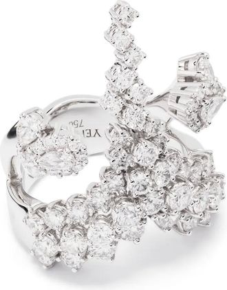 Yeprem bague Y-Not en or blanc 18ct pavée de diamants - Argent