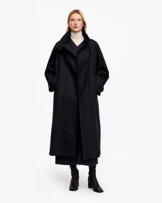 Arket Baumwollmantel Mit Cordkragen -Schwarz
