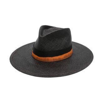 Borsalino Femme, Accessoires, Noir, Taille: M Straw Fedora