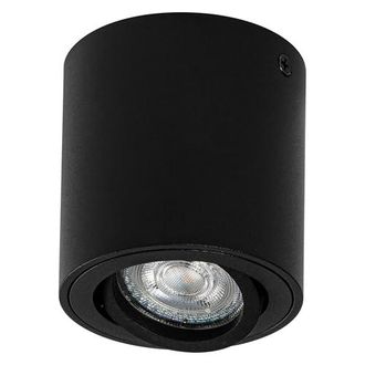 Osram Spot Surface Round Deckenaufbauspot, schwarz, mit GU10 Sockel, kann mit einfacher oder smarter Lampe best&uuml;ckt werden, flexibler Ausstrahlwinkel, Schut