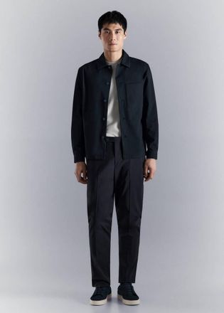 Mango B&uuml;gelfreies Overshirt mit Tasche marineblau - Herren - XXL - MANGO MAN