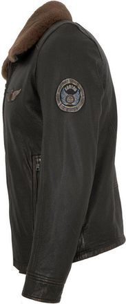 Maddox Lederjacke Thilo-B Maddox - Herren Lederjacke Lammnappa Lammfellkragen schwarz