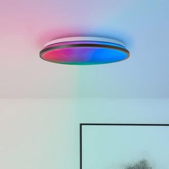 Lightbox LED Deckenlampe | Ø 40 cm | moderne Deckenleuchte mit Memory Funktion | Lichtfarbe per Fernbedienung einstellbar | 25 W | Helligkeit 2500 Lumen| aus M