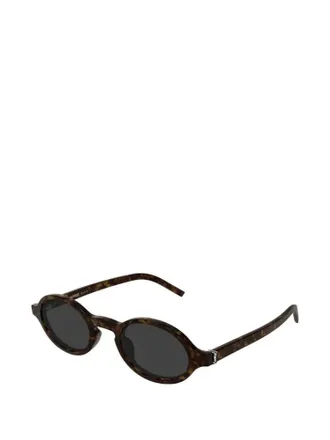 Saint Laurent Eyewear SLM161 Oval Acetate Sunglasses - Brown