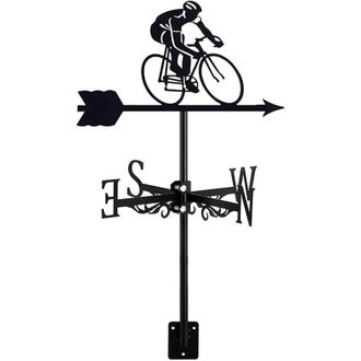 Generic Schwarze Wetterfahne aus Metall Zur Anzeige der Windrichtung Im Au&szlig;Enbereich f&uuml;R Hof Garten Bauernhaus Scheune Schuppen oder Terrasse(JJ17)