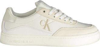 Calvin Klein Femme, Chaussures, Blanc, Taille: 40 EU Leather Baskets