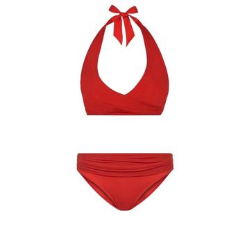 Heidi Klein Heidi Klein Shape + Drape Red Bikini Size S