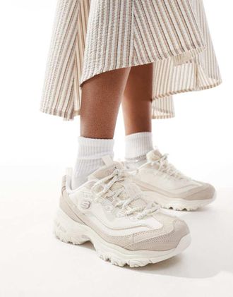 Skechers DLites - Baskets en daim - Beige-Neutral